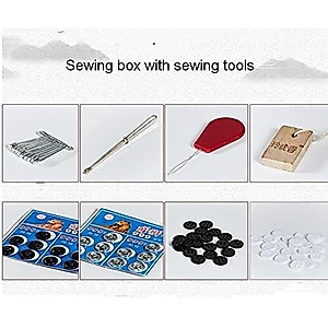 Sewing Kit,Sewing Box,Household Old-Fashioned Wooden Sewing Box Set, with Thread/Needle/Scissors and Other Accessories, Suitable for Mothers, Grandma, Brown