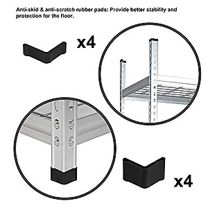 Amazon Basics Heavy Duty Storage Shelving Unit, Double Post, 5 Shelf, High-Grade Aluminum, Silver, 60 x 24 x 78 Inch