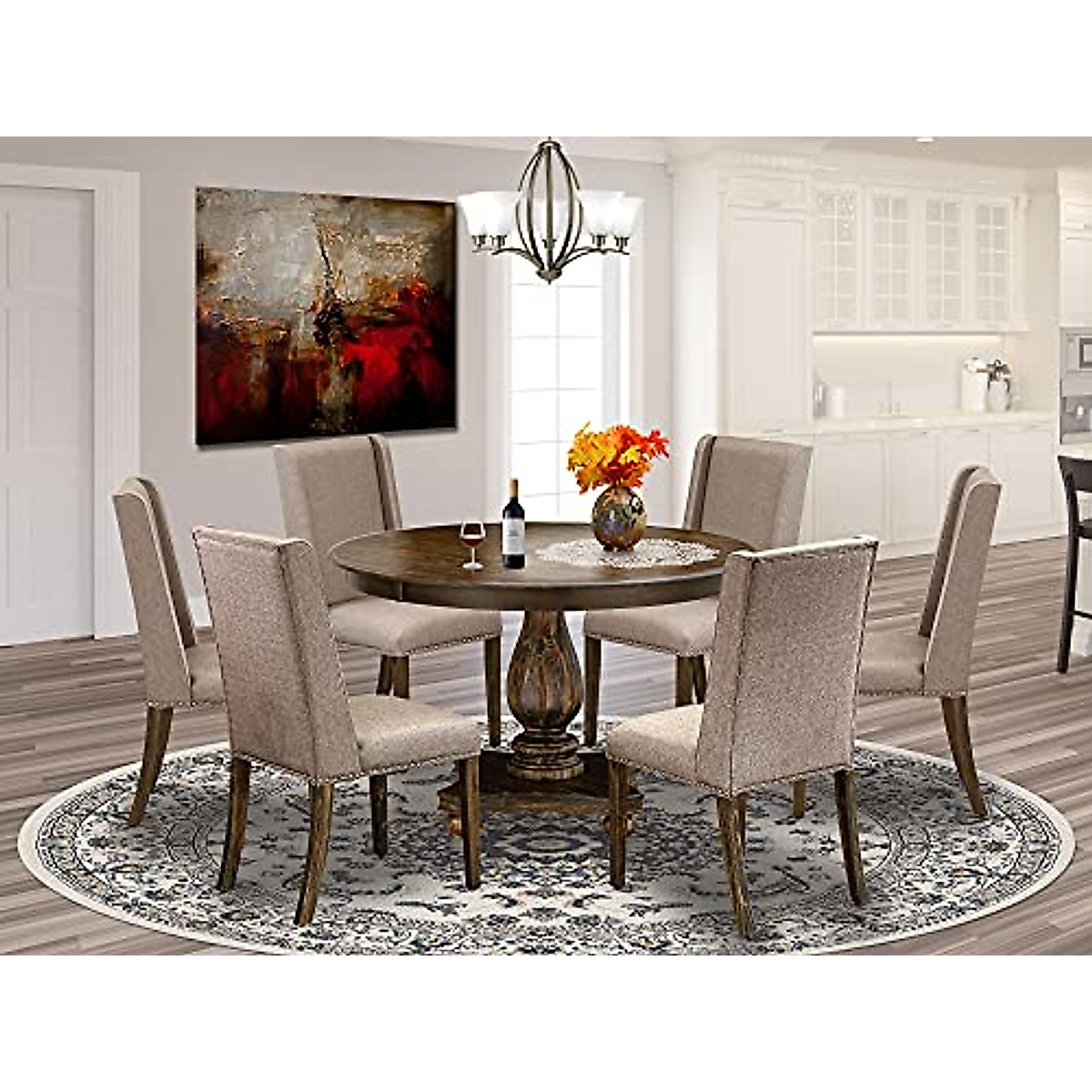 East West Furniture F2FL7-716 Dining Set, Medium
