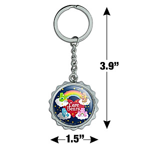 Care Bears Classic Logo Group Keychain Chrome Plated Metal Pop Cap Bottle Opener