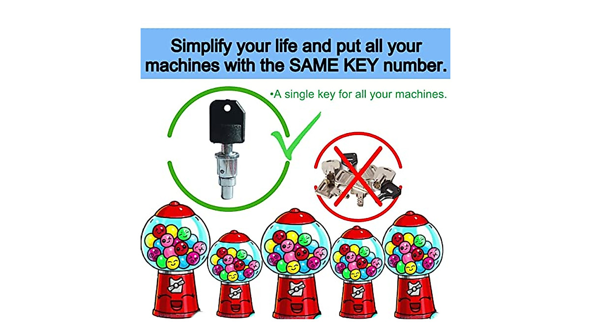 Premium Replacement Lock & Key for Gumball Machines