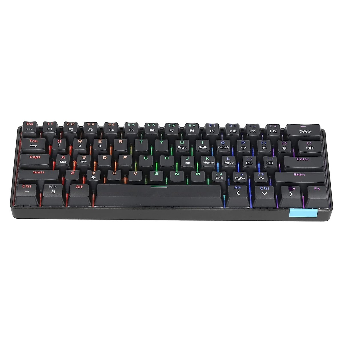 Kafuty-1 STK61 PBT Wireless Gaming Keyboard, 61 Keys LED Backlight Rechargeable Mechanical Keyboard, USB C Bluetooth Keyboard, for Win 2000/XP/VISTA/7/8/10/Linux/OS X(Black Tea Shaft)