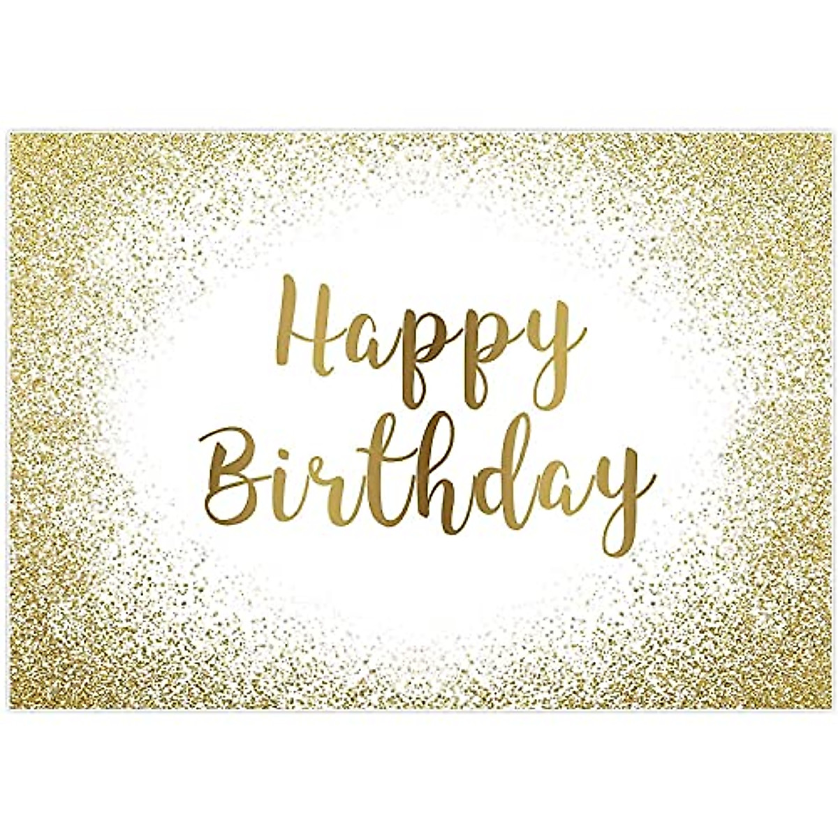 Allenjoy Gold and White Happy Birthday Party Backdrop Women Bday Golden Glitter Spots Dots Decoration Cake Table Banner Supplies Photography Background Photo Booth Props