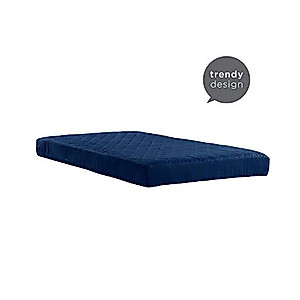 DHP Dana 6 Inch Quilted Twin Mattress with Removable Cover and Thermobonded Polyester Fill, Blue