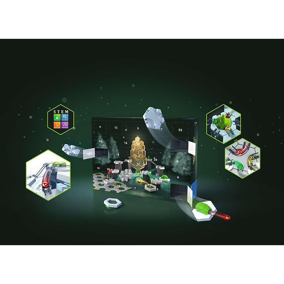 Ravensburger GraviTrax Advent Calendar 2022 - Interactive Marble Run Construction Toy | STEM Learning | Gravity Race Course | Magnetic Obstacle Tracks | Suitable for Ages 8 and Up