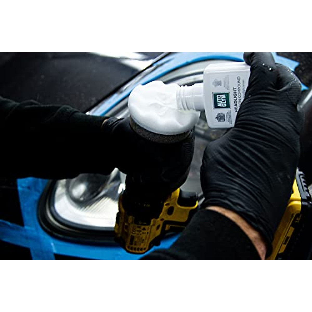 Autoglym Headlight Restoration Complete Kit, Quickly Restore Cloudy And Discoloured Headlights, Designed For Use With An Electric Drill, Includes Sanding Discs, Restoring Compound And Microfibre Cloth