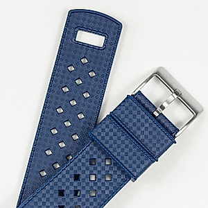 BARTON WATCH BANDS, 23mm Navy Blue - Tropical-Style 2 Watch Bands - Quick Release - Choose Strap Color & Width