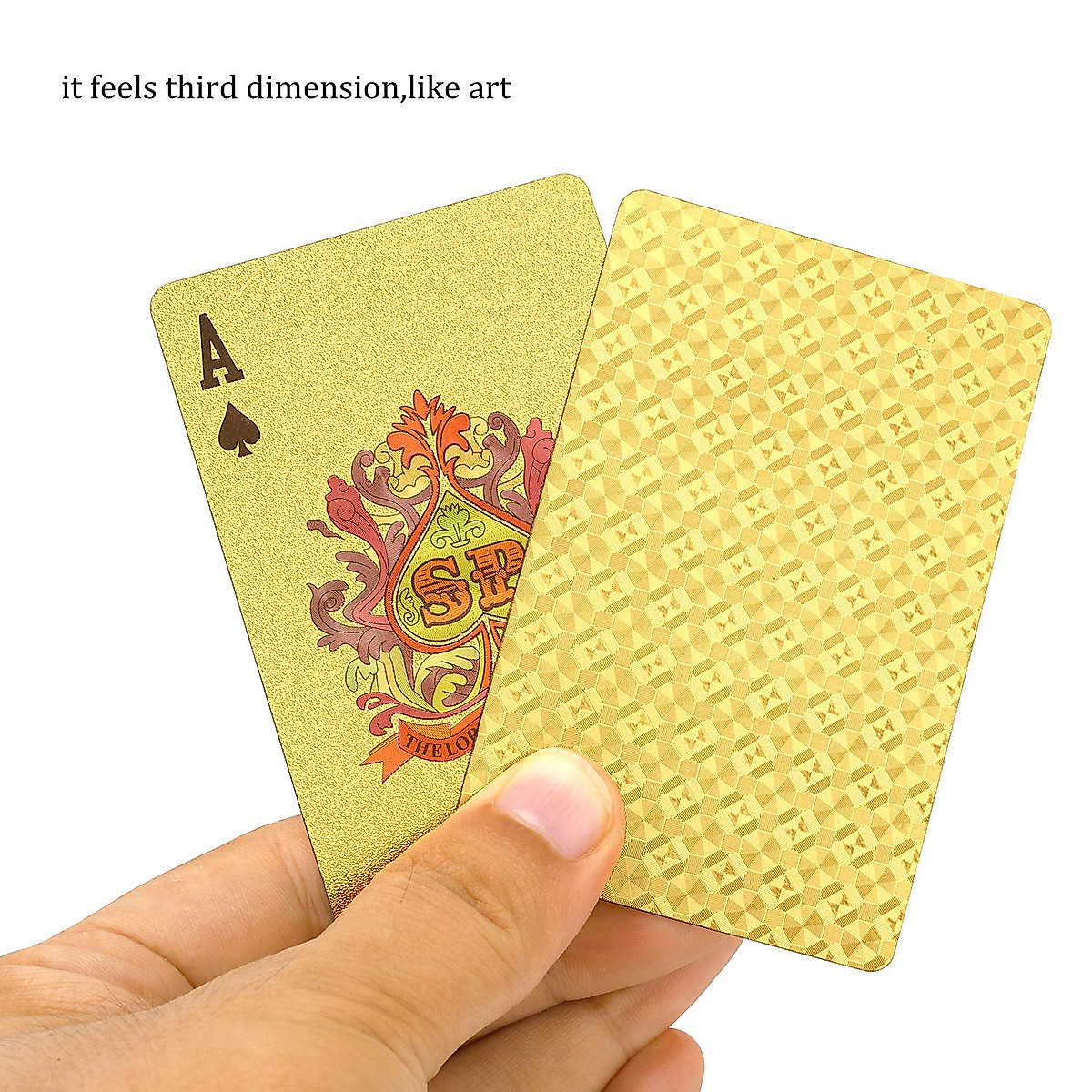 EAY Gold Waterproof Playing Cards - Poker Deck for Parties and Games