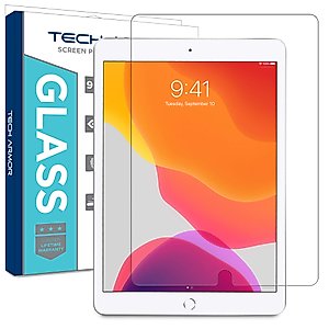 Tech Armor Screen Protector for Apple iPad 10.2 Inch 2021, 2020 and 2019 Model, 9 H Hardness, Case friendly, Ballistic Tempered Glass 1 Pack
