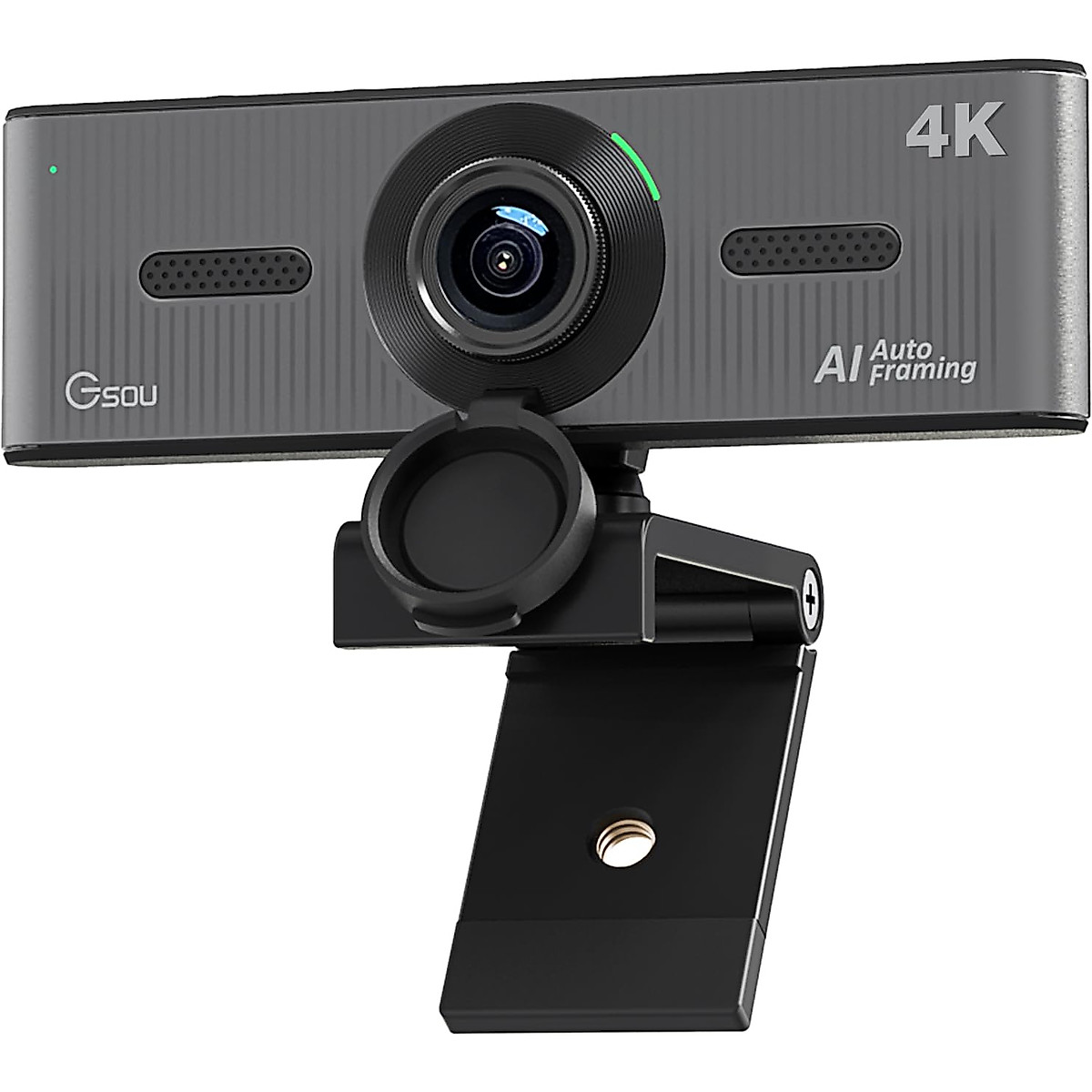 Gsou 4K Webcam with Noise Canceling Mic, AI Tracking Webcam 4K, 4k web cam wide angle 120°, Sony 4K Sensor, with Privacy Cover, and Dual Mics, 4k Webcam for PC/Streaming/Laptop/Conference/Zoom Meeting