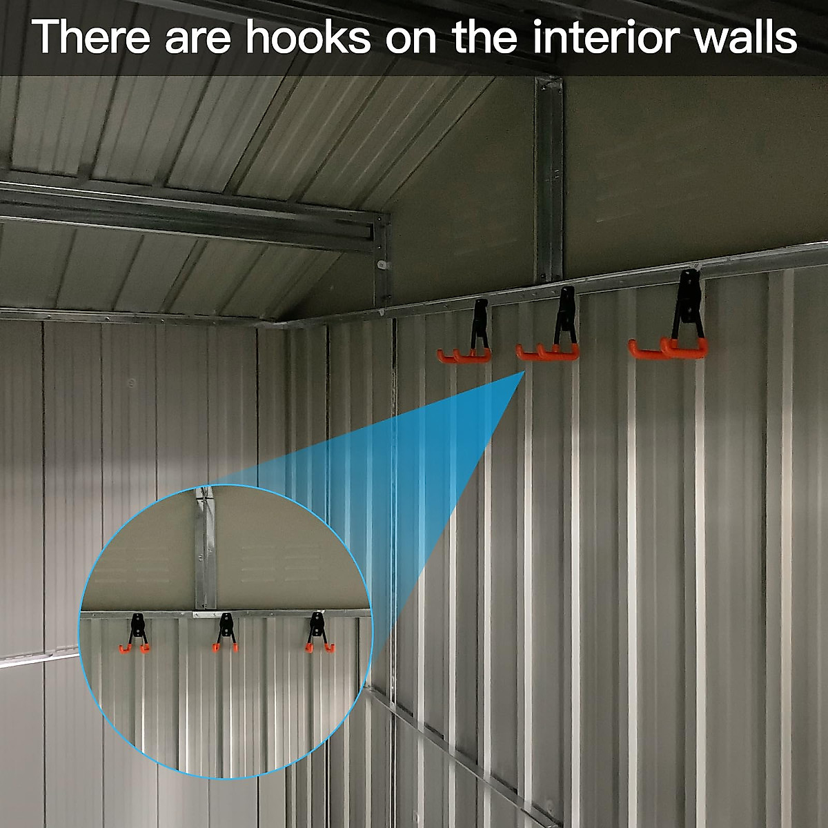 Jintop 10x8 FT Metal Frame Garden Sheds with Lockable Doors and Window,Outdoor Single-Storey Roofed Storage Shed,w/Waterproof Roofs,for Storing Bicycles,Lawnmowers,Barbeques,Dark-Grey