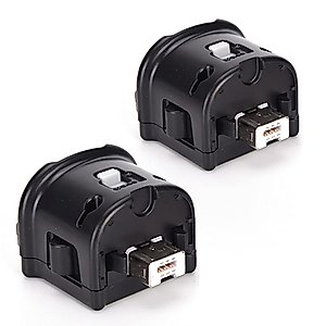 LACTIVX Wii Motion Plus Adapter, 2 Packs Upgraded Motion Attachment for Wii Remote Controller (Black)
