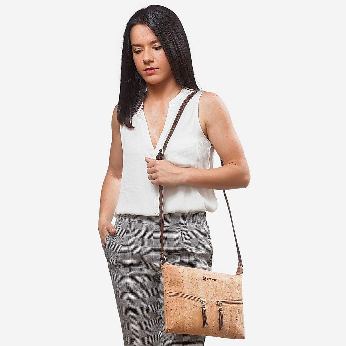 Corkor Cork Purse Crossbody Women Handbag from Portugal | Vegan Leather Natural