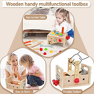 YLCCYABC Wooden Tool Set for Kids 3 4 5 Year Old, 30Pcs Educational STEM Toys Toddler Montessori Toys for Gifts for Boys Girls Age 3-5