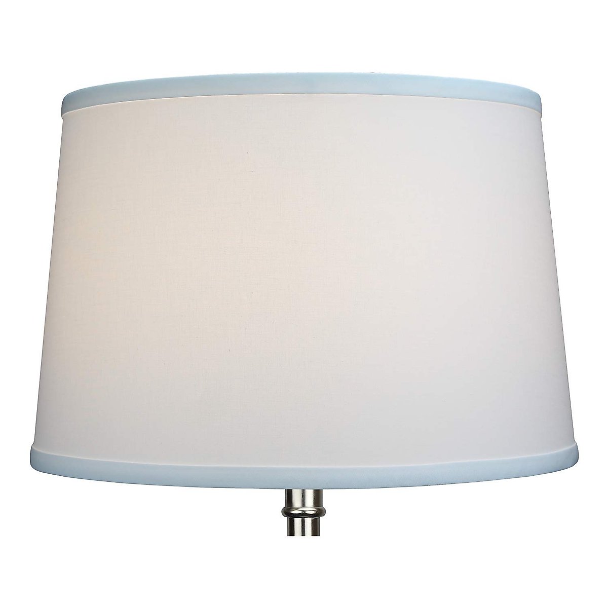 FenchelShades.com 13" Top Diameter x 15" Bottom Diameter x 10" Height Fabric Drum Lampshade Spider Attachment (Linen White)