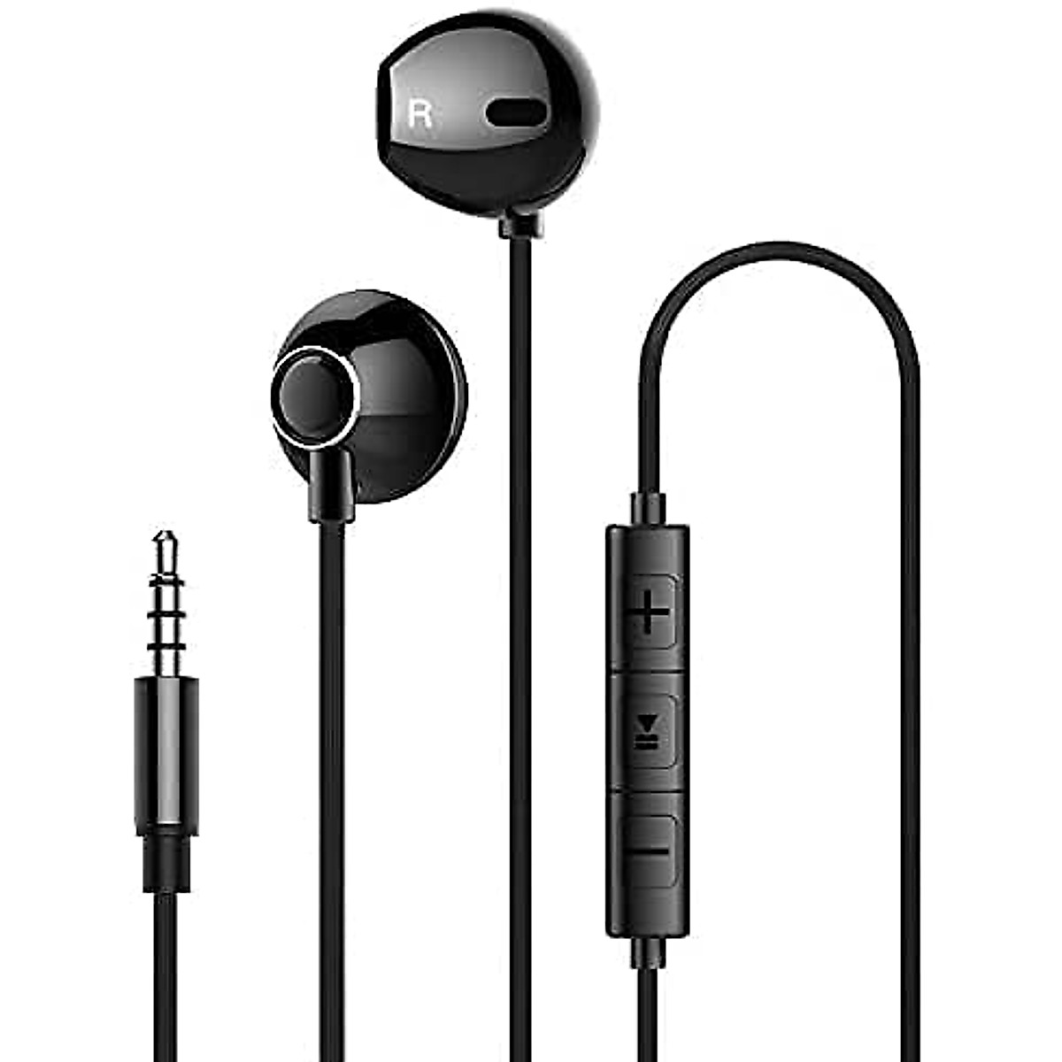 in-Ear Earbud Headphones with Mic，Wired Ear Buds High Resolution Earbuds Wired Noise Isolating Lightweight Earphones with Volume Control 3.5mm Jackwired Ear Buds (Black)