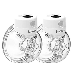 kamsie Wearable Breast Pump, S12 Hands Free Breast Pump, Wireless Breast Pump Hands Free, 2 Modes & 9 Levels Electric Portable Breast Pump, LCD Display, 24mm Flange, 2 Pack