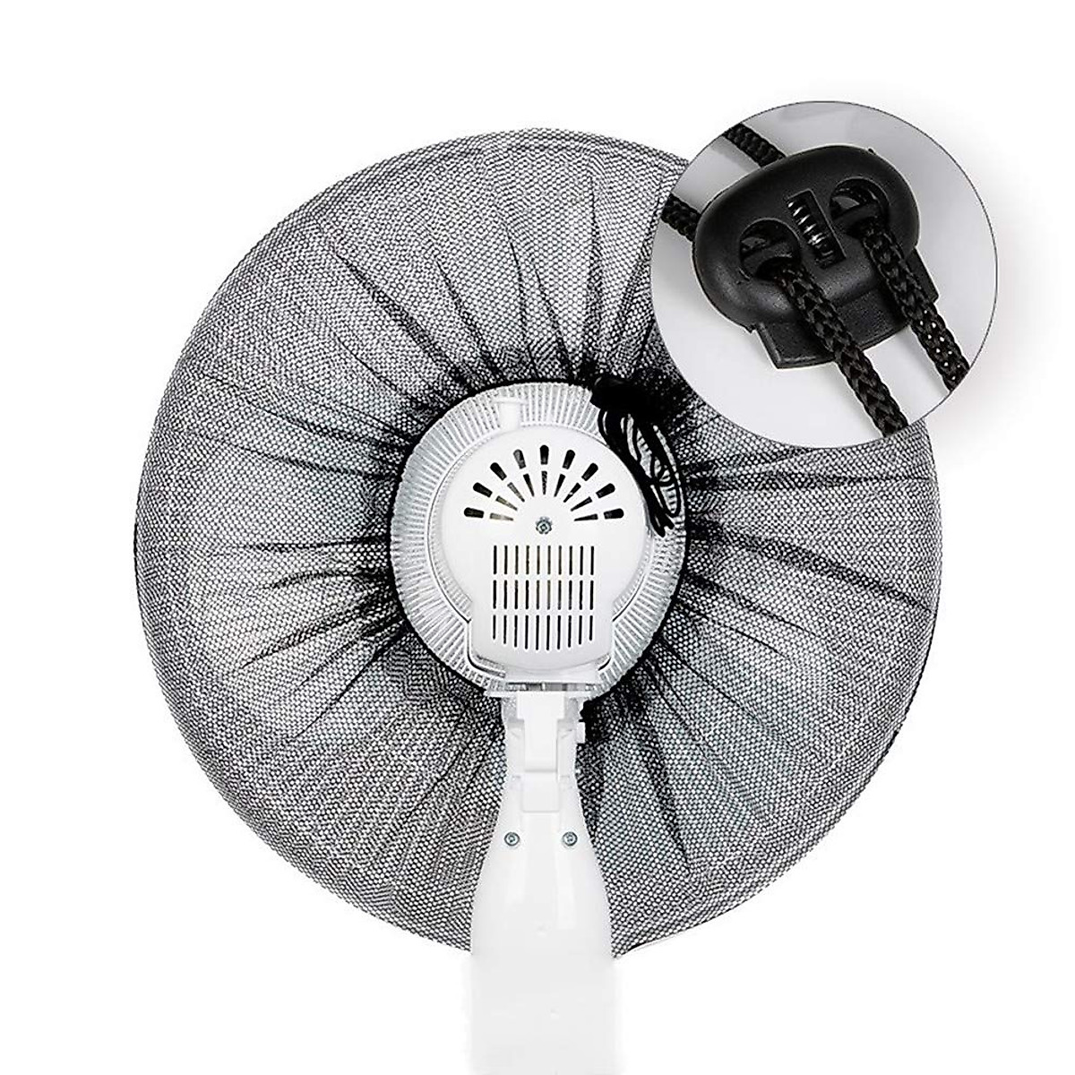 2 Pack-18" Fan Safety Protection Cover,Kid Children Finger Protect Fan Net Guard,Washable Pedestal Fan Dustproof Cover,Summer Home Fan Safety Dust Cover for Parents of Toddlers(1pcs/Black+1pcs/White)