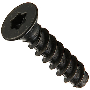 Small Parts 0408LTFB Steel Thread Rolling Screw for Plastic, Black Oxide Finish, 82 Degree Flat Head, Star Drive, #4-20 Thread Size, 1/2" Length (Pack of 100)