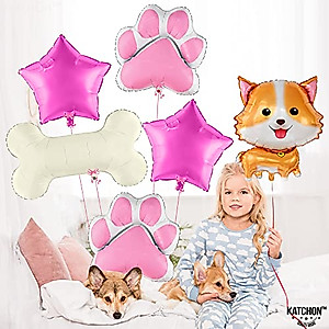 KatchOn, Dog Balloon for Puppy Party - 28 Inch, Pack of 6 | Paw Balloons, Puppy Birthday Decorations | Puppy Balloons for Birthday Party, Dog Birthday Party Supplies | Dog Balloons, Puppy Decorations
