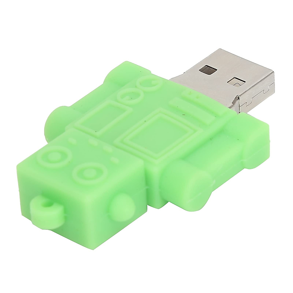 GOWENIC Novelty USB Flash Drive Cute Cartoon Green Robot USB Disk Portable Thumb Drive Memory Stick for Data Storage Transmission Sharing, Great Friends or Family (128GB)