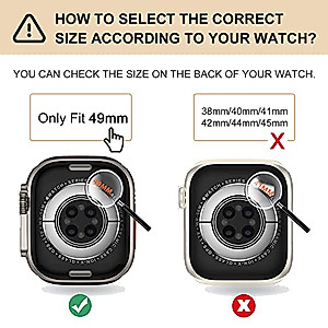 AIRYZGOOD Compatible for Apple Watch Band Ultra 2/1 49mm with Bumper Case,Rugged Men Bands Sport Protective Case Shockproof Protector Cover for iWatch Ultra 2/1 49mm(White,49mm)