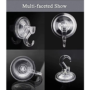 Suction Cup Hooks 2 Pack 4 Pack, Clear Heavy Duty Suction Cup, Waterproof Shower Hooks, Heavy Duty Vacuum Suction Hanger for Wreaths, Shower, Window, Kitchen, Tile, Glass Door (4), PK0222