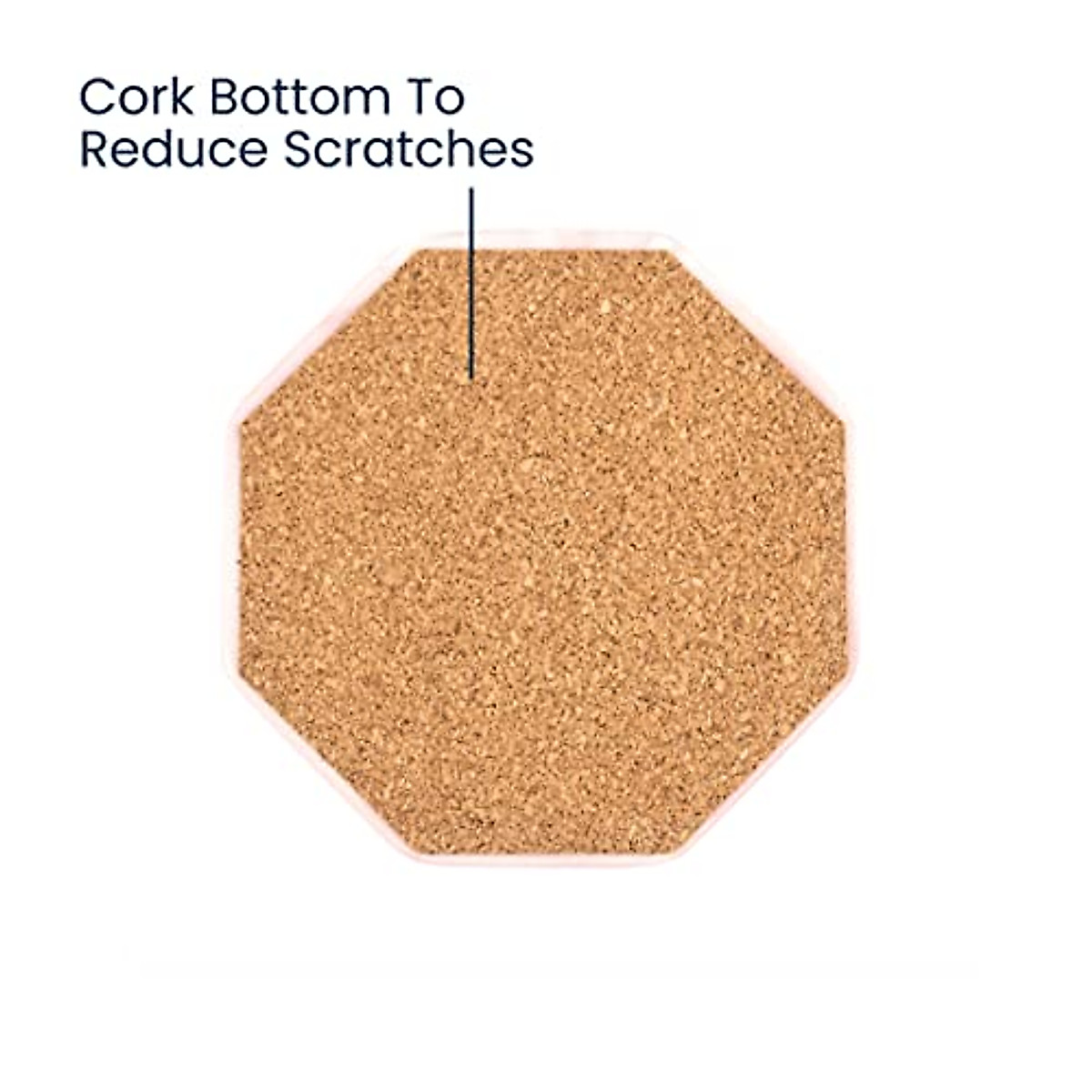 Coasters for Drinks Pink Marble Ceramic | Standard 4 Inch Pink Coaster Set of 4 | Coffee Drink Coasters for Desk & Glass Table by Cotea