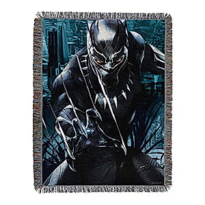 Marvel's Black Panther, "Ripper" Woven Tapestry Throw Blanket, 48" x 60", Multi Color