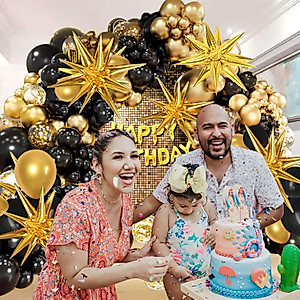 160PCS Black and Gold Balloons Garland Arch Kit 5/10/12/18 Balloon Arch Kit Graduation New Year Anniversary Birthday Party Decorations,Reusable Balloons Women, Men Birthday Decoration Party Supplies