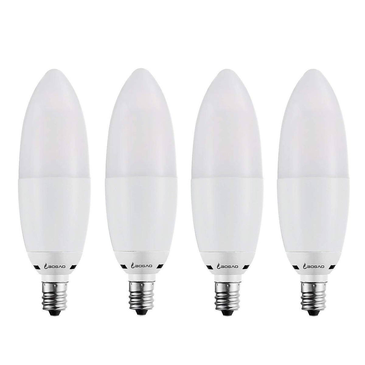 BOGAO (4 Pack LED Candelabra Bulb, 12W Warm White 3000K LED Candle Bulbs, 85-100 Watt Light Bulbs Equivalent, E12 Candelabra Base,1200Lumens LED Lights,Torpedo Shape (Warm White 3000K)