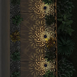 gardencave 6 Pack Solar Lights Outdoor Garden Decorative Solar Garden Lights with Warm Light Waterproof Solar Pathway Landscape Lights for Path Patio Backyard Walkway Yard Garden Decor (Black, 6Pcs)