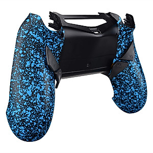 eXtremeRate Textured Blue Dawn Programable Remap Kit for PS4 Controller with Upgrade Board & Redesigned Back Shell & 4 Back Buttons - Compatible with JDM-040/050/055 - Controller NOT Included