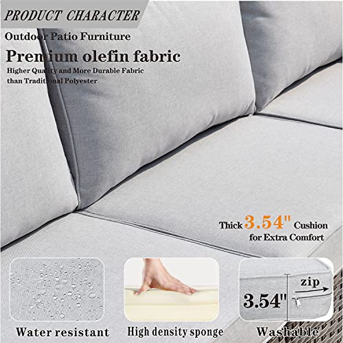 XIZZI Patio Furniture Sets Outdoor Swivel Rocking Chairs with 50,000 BTU Propane Fire Pit Table 7 Pieces All Weather PE Wicker Patio Conversation Sofa and Matching Side Table,Grey Rattan Grey Cushion