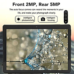 PUSOKEI Tablet 10 Inch, Android 10.0 Tablets, 3GB RAM 32GB ROM 128GB Expand, 8 Core CPU, HD IPS Touch Screen, 5MP Camera, Dual SIM Slot, 2.4G/5G WiFi, BT, 6000mah Battery(Black)