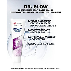 Dr. Glow Periodontal Disease Treatment Gum Tooth Paste for Early&Mid Periodontitis, Gingivitis Treatment Fluoride Free Toothpaste for Bleeding Gums, Periodontal Toothpaste Treatment for Loosen Teeth