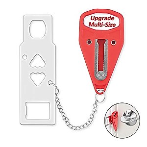 Portable Keypad Door Lock Home Security Travel Lockdown Locker Locks for Additional Safety and Privacy Perfect for Traveling Hotel Home Apartment College, Red