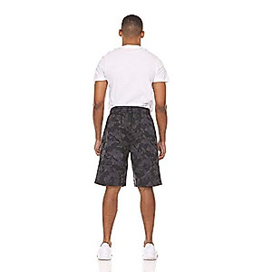 Spalding Mens Performance Regular Fit Fleece Sweat Short, 10" Inseam, Black Bio Camo, M