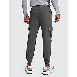 CRZ YOGA Men's Cargo Joggers Pants - 29" Cotton Lightweight Casual Lounge Athletic Workout Sweatpants with Pockets Anthracite X-Large