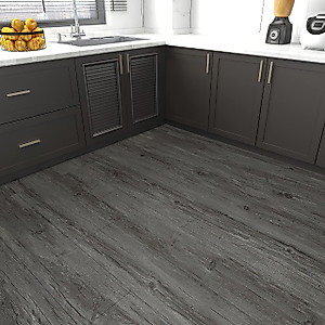 MULGREAT Peel and Stick Floor Tile, 54 Sq.Ft Self Adhesive Vinyl Flooring Plank, 36 Pieces Waterproof Heavy Duty Wood Grain Tiles, 36"x6" DIY Planks for Apartment Bathroom, Wooden Knot Pattern