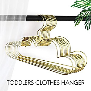 Pteanecay Coat Hangers for Kids,Gold Cloud Shape Metal Hangers Infant & Toddler Closet,11.8 * 7.7 * 0.2inch,10 PCS