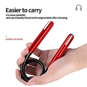 Neckband Bluetooth Headphones Wireless Earbuds 50H Continuous Working Time IPX5 Lightweight Foldable Sports Earphones with Built-in Mic HD Call Noise Cancelling for Trucker Workout (Red), AK01-02