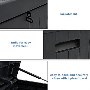 AIZIJI 113 Gallon Outdoor Deck Box Storage for Outdoor Pillows, Pool Toys, Garden Tools, Furniture and Sports Equipment | Water-Resistant