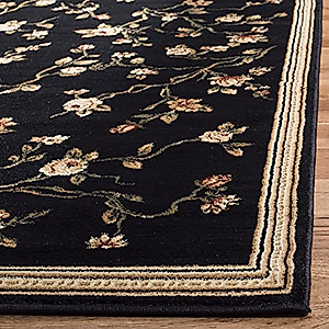 SAFAVIEH Lyndhurst Collection 3'3" x 5'3" Black LNH220A Traditional Floral Non-Shedding Living Room Bedroom Accent Rug