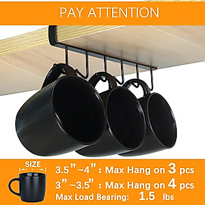 Art Secret 6-Hook Under Cabinet Mug Hanger (a- 3pcs White)