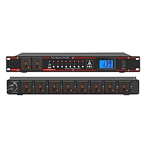 Micfuns Pro Audio 10 Outlet Power Conditioner,8 Independent Switch Conditioner, Power Strip Surge Protector 110-230v 2000W Single Channel Max Output 16 Amps Black