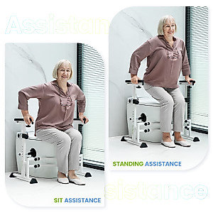 OasisSpace Toilet Safety Rails - Stand Alone Toilet Rail 350lbs, Adjustable Medical Toilet Frame, Heavy Duty Bathroom Toilet Hand Rail for Elderly, Handicap, Disabled and Pregnant