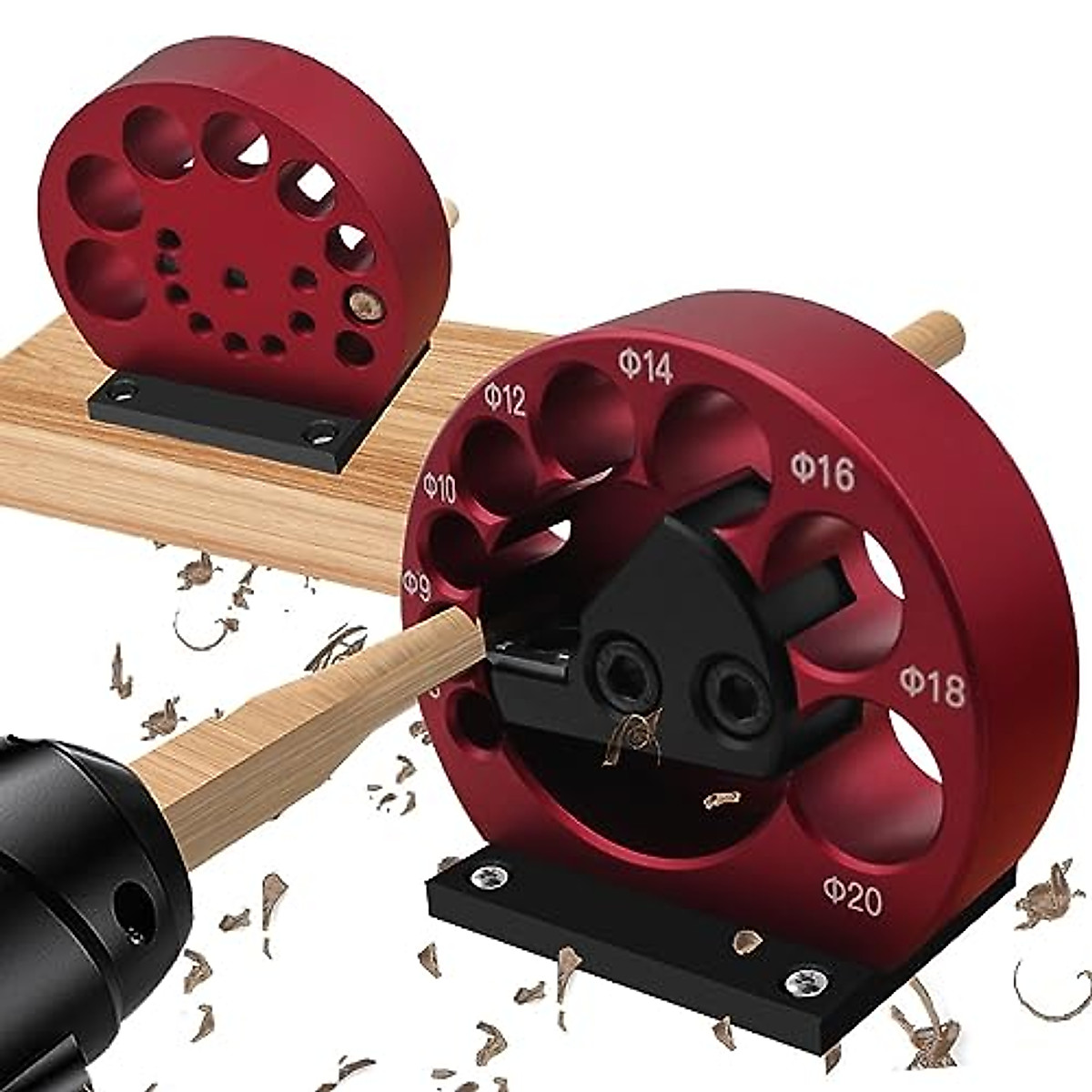 Dowel Maker Jig Kit, Metric 8mm to 20mm Adjustable, with Carbide Blade, Electric Drill Milling Dowel Round Rod Auxiliary Tool