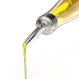 WANBAO 2Pcs Liquor Pourers Stainless Steel oil spouts Bottle Pour Spouts for Oil, Wine, Vinegar and Liquid, With Dust Caps.