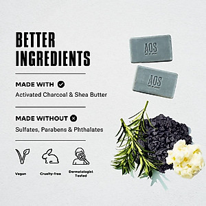 Art of Sport Men’s Bar Soap, Charcoal Activated Hand, Face and Body Soap, Variety Pack, Made with Natural Botanicals, Moisturizing Tea Tree Soap, Made for Athletes, Defy Scent, 3.75 Ounce (Pack of 6)